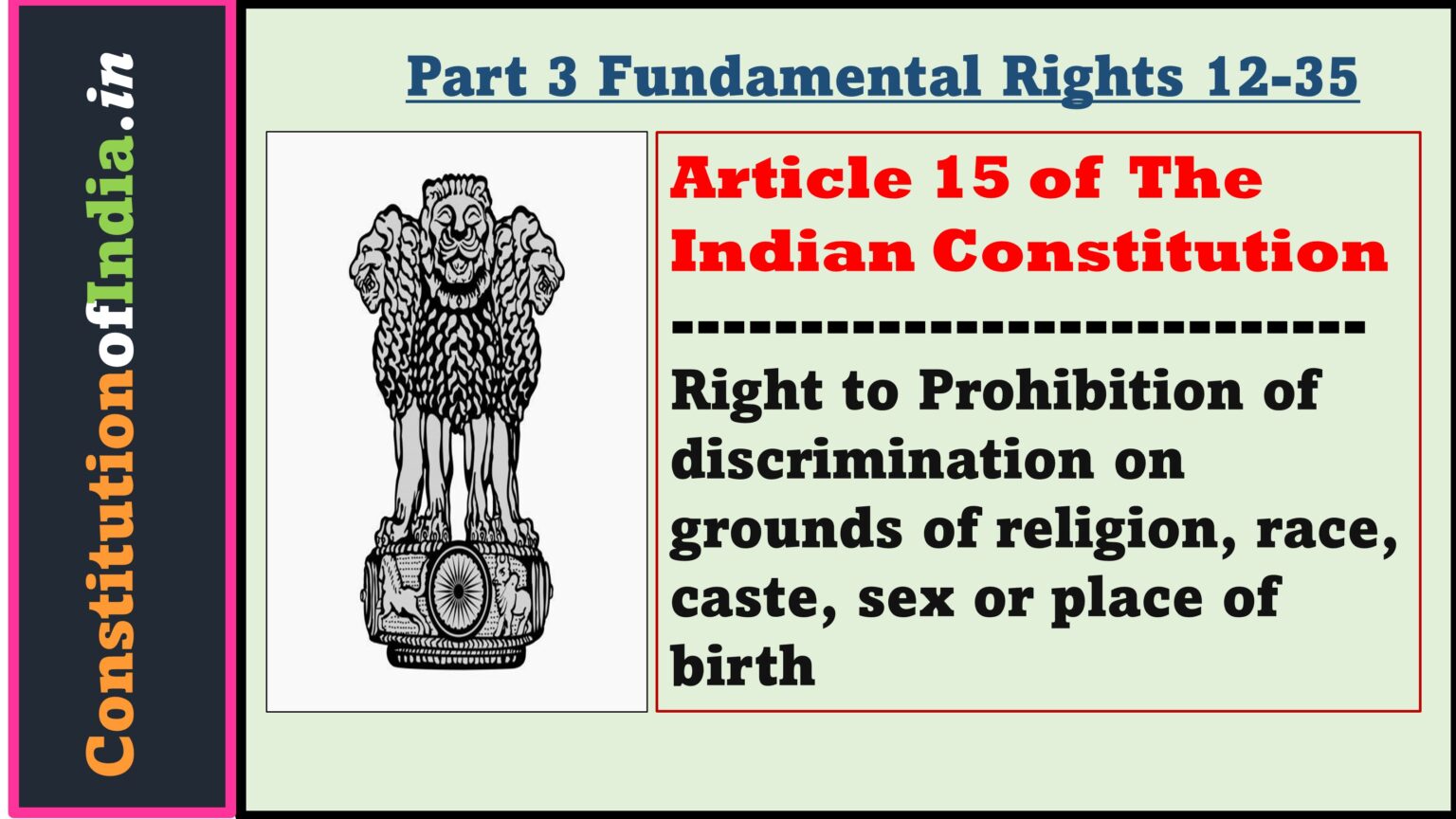 Article 15 of Indian Constitution - ConstitutionofIndia.in