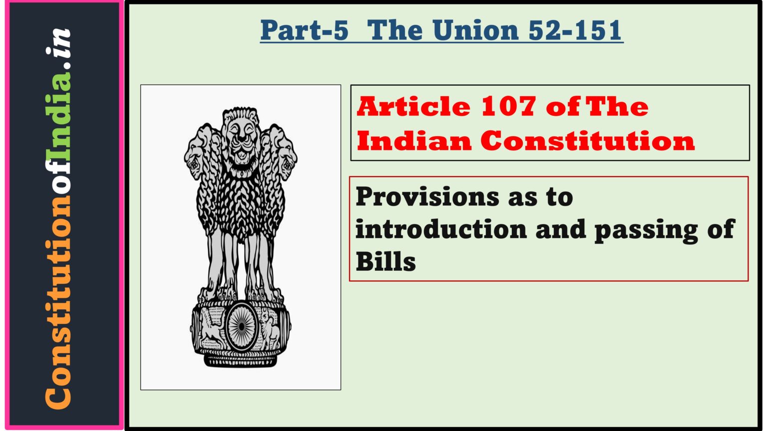 Article 107 of Indian Constitution - ConstitutionofIndia.in