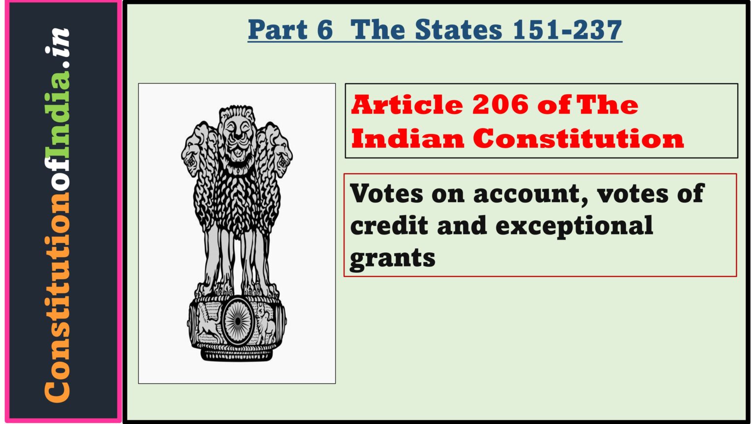 Article 206 of Indian Constitution - ConstitutionofIndia.in