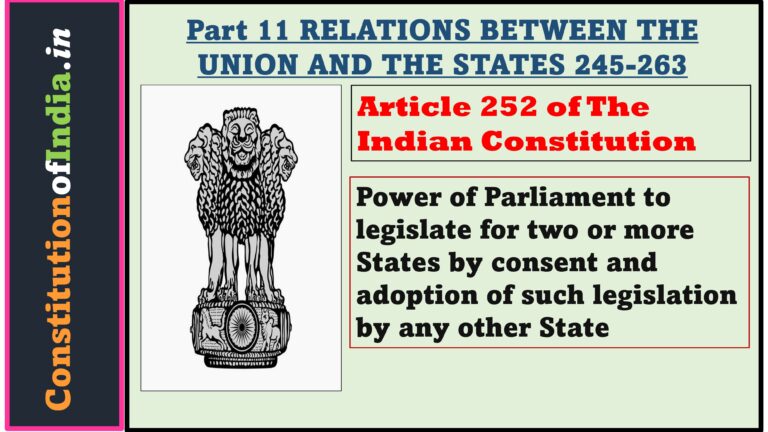 Article 252 of Indian Constitution - ConstitutionofIndia.in