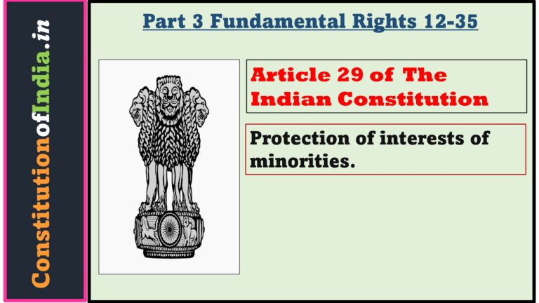 Article 29 of Indian Constitution Cultural and Educational Rights ...