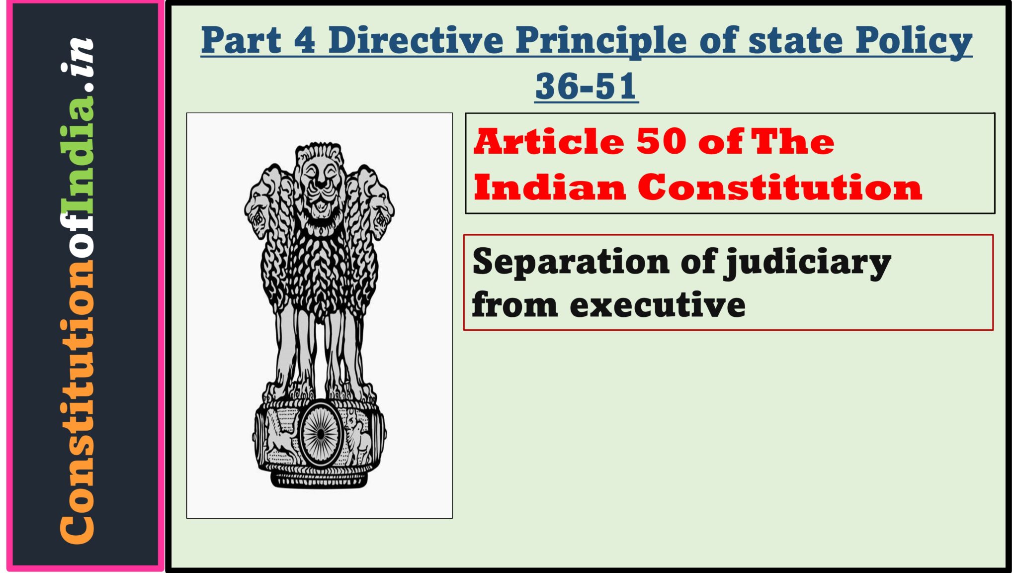 Article 50 of Indian Constitution - ConstitutionofIndia.in