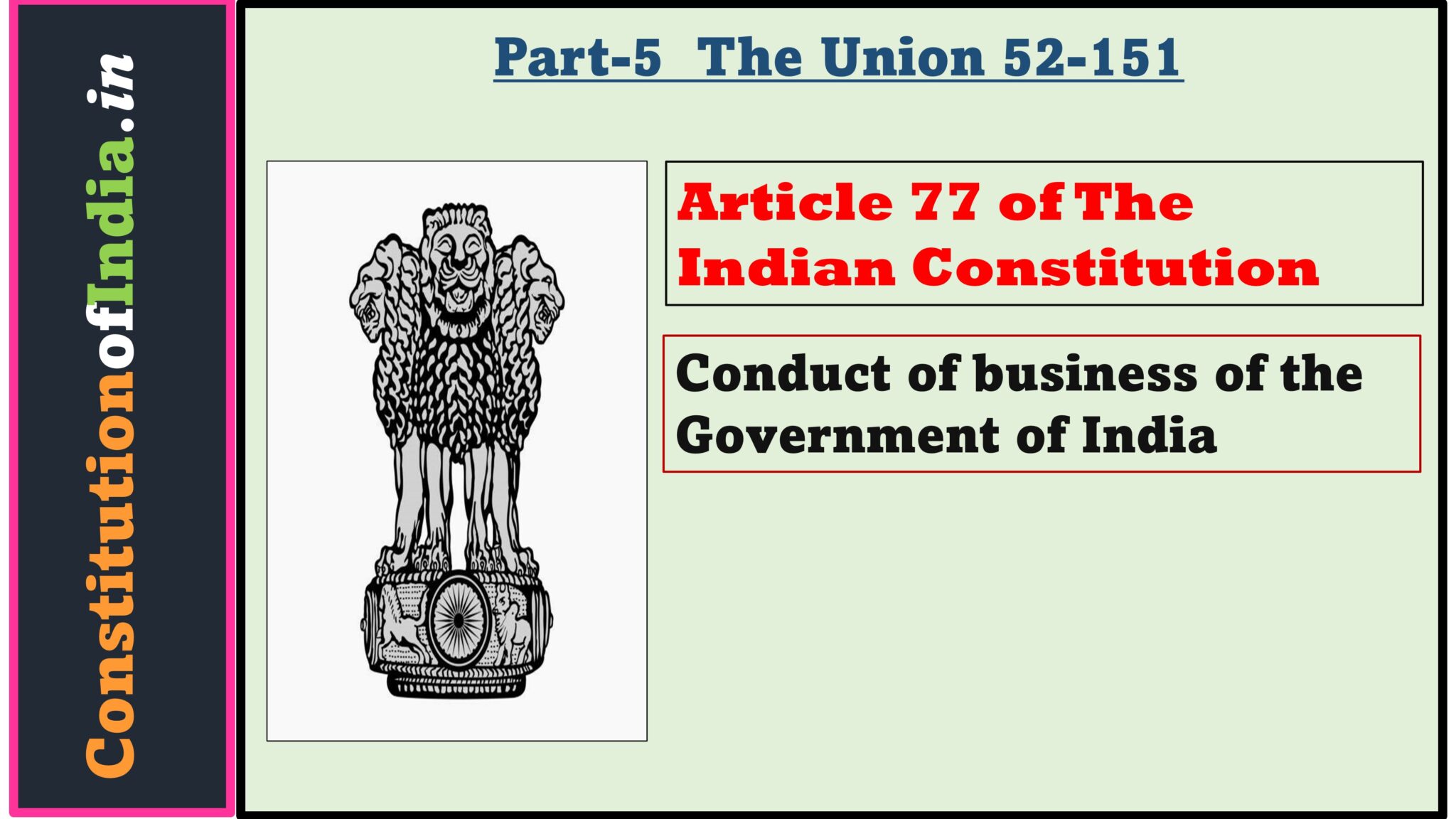 Article 77 of Indian Constitution - ConstitutionofIndia.in