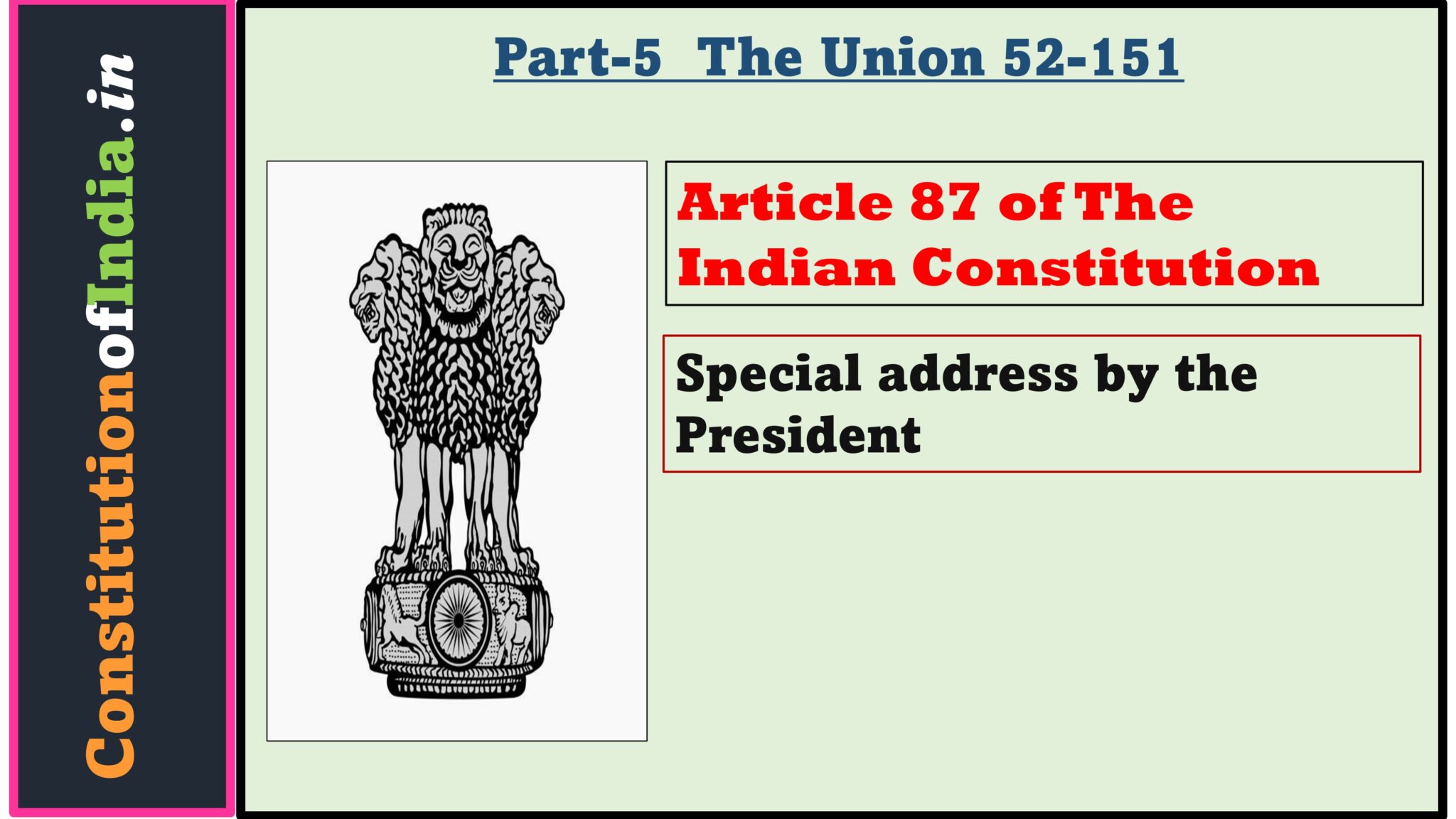 Article 87 of Indian Constitution - ConstitutionofIndia.in