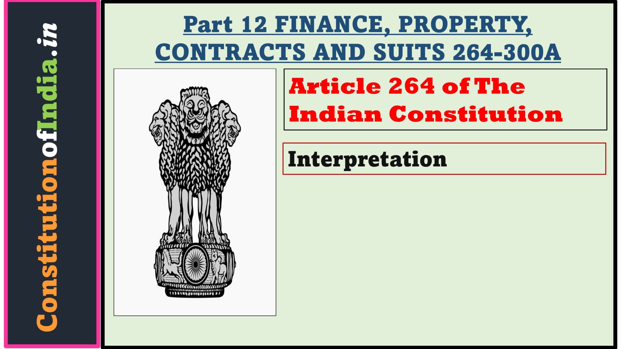 Article 264 of Indian Constitution - ConstitutionofIndia.in
