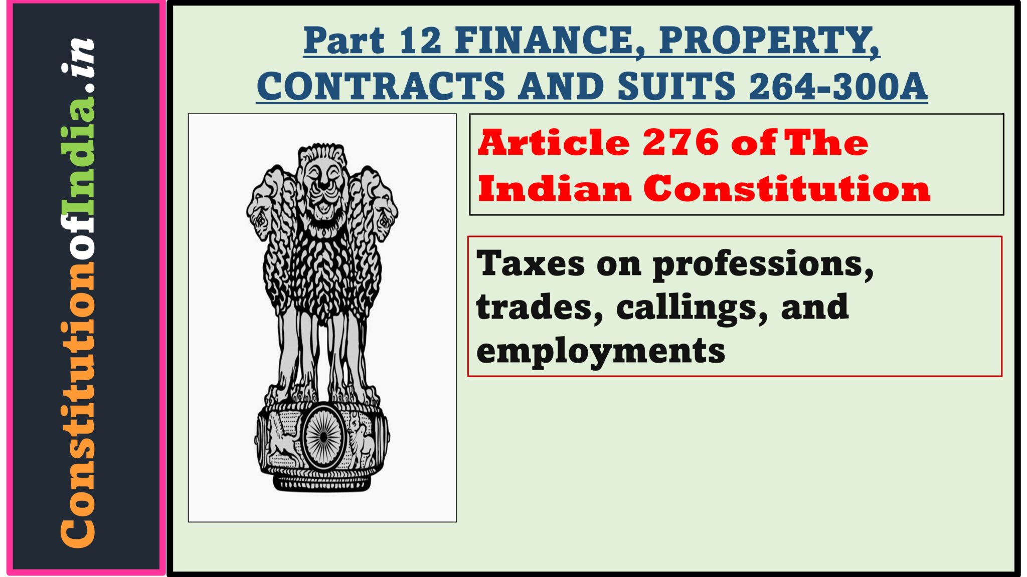 Article 276 of Indian Constitution - ConstitutionofIndia.in