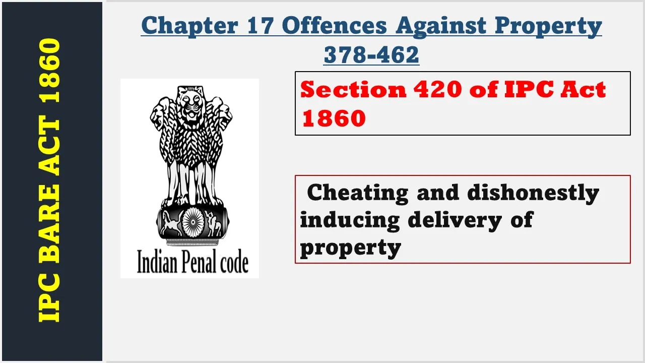 Section 420 Of IPC 1860 ConstitutionofIndia in